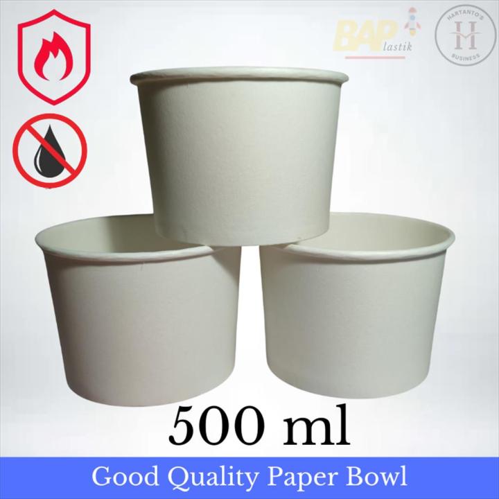 Paper Bowl 500 ml / Mangkok Kertas / Mangkok Bakso / Mangkok Soto ...
