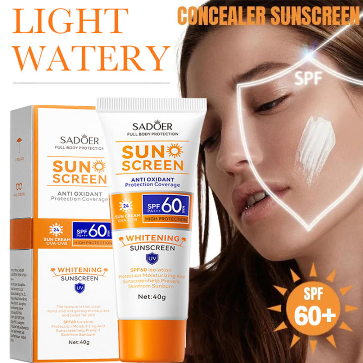 Sunscreen Lotion SPF 60+ Sun Cream Isolation Anti-UV Refreshing Sunblock Cream 40g | Lazada