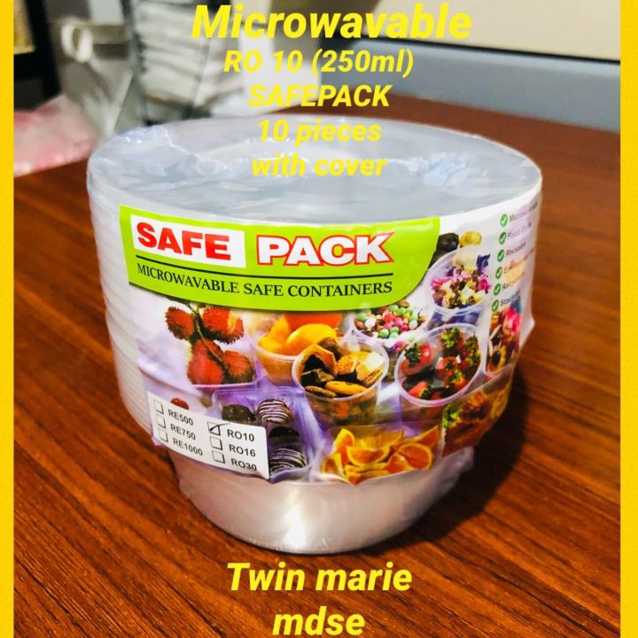 Microwavable plastic container RO10 (250ml) 10 pieces (SAFE PACK BRAND ...