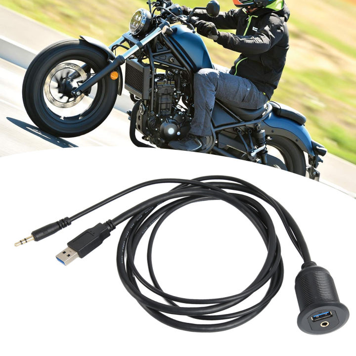USB 3.0 3.5mm Car Mount Flush Cable Simple Installation Dash Panel ...