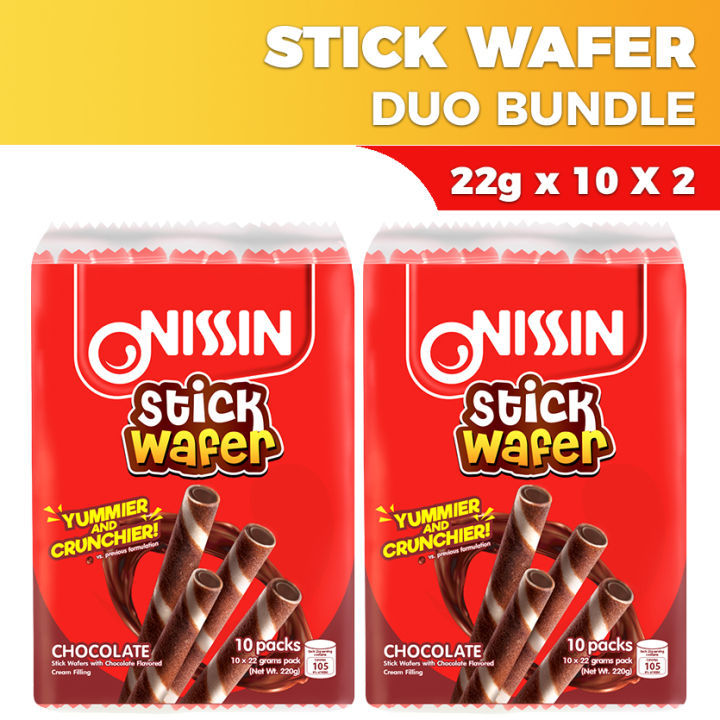 Nissin Stick Wafer Chocolate 22g x 10 -"Bundle of 2" | Lazada PH