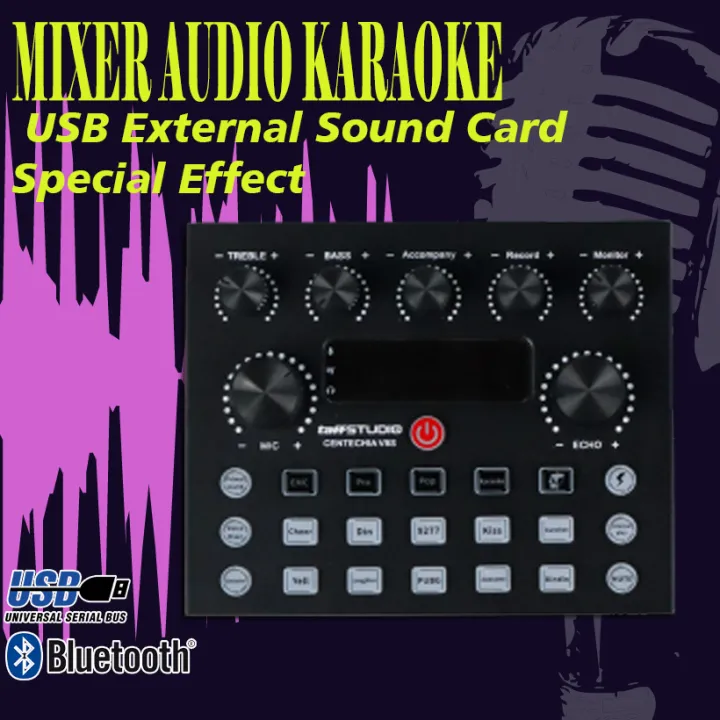 Mixer audio karaouke USB External Sound Card Bluetooth Amplifier ...