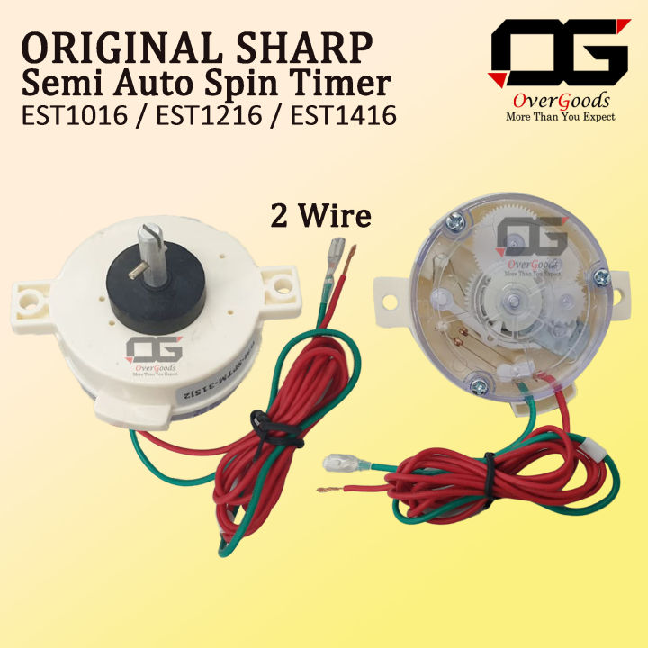 ORIGINAL SHARP EST1016 EST1216 EST1416 SPIN TIMER (T25-315J2) 2 WIRE DXT5-3 MESIN BASUH WASHING ...