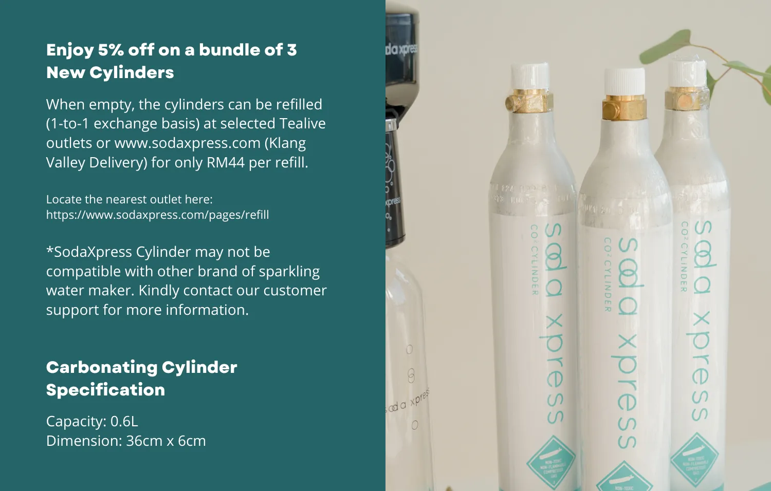SodaXpress Carbonating Cylinder 60L | Lazada