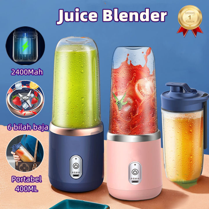 400ml Mini Juicer Blender Portable Gelas PCTG Rechargeable USB Juice Cup Pembuat Jus Elektrik ...