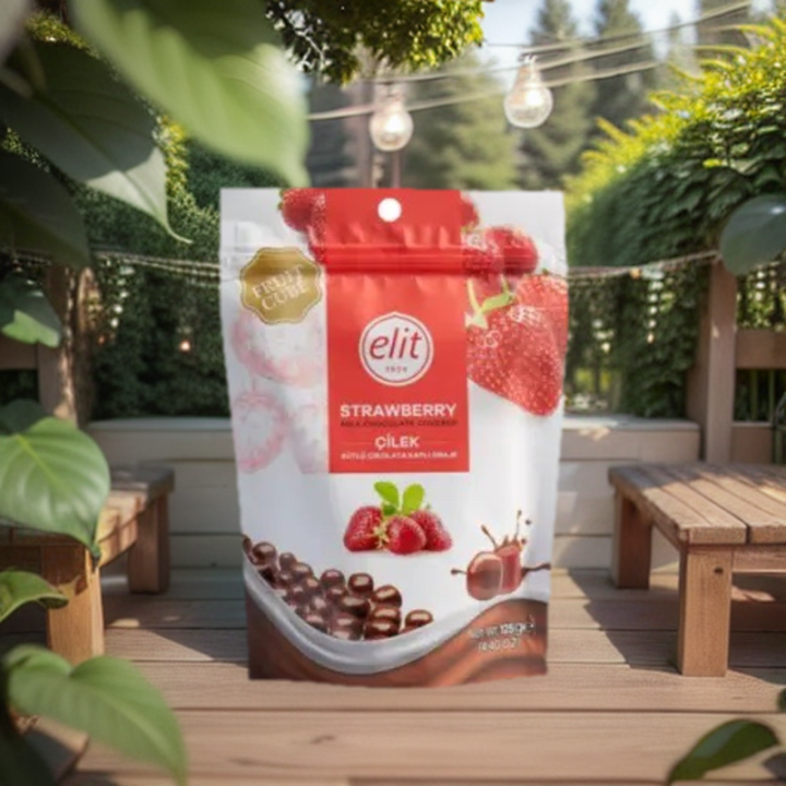 Elit Milk Chocolate Covered Strawberry Cubes 125g | Lazada PH