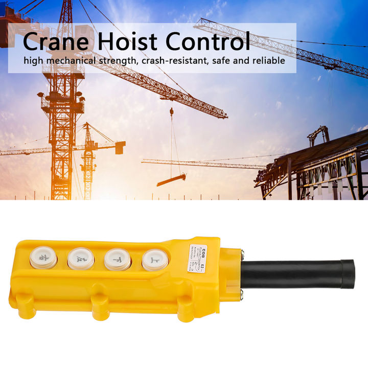 Hoist Switch Control Crane Chain Hoist 4-channel Push Button Switch Lifting Pendant Rainproof ...