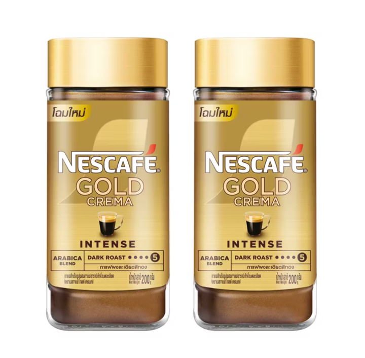 Nescafe Gold Crema Intense เนสกาแฟ โกลด์ เครม่า อินเทนส์ ขวด 200g. (2ขวด) | Lazada.co.th