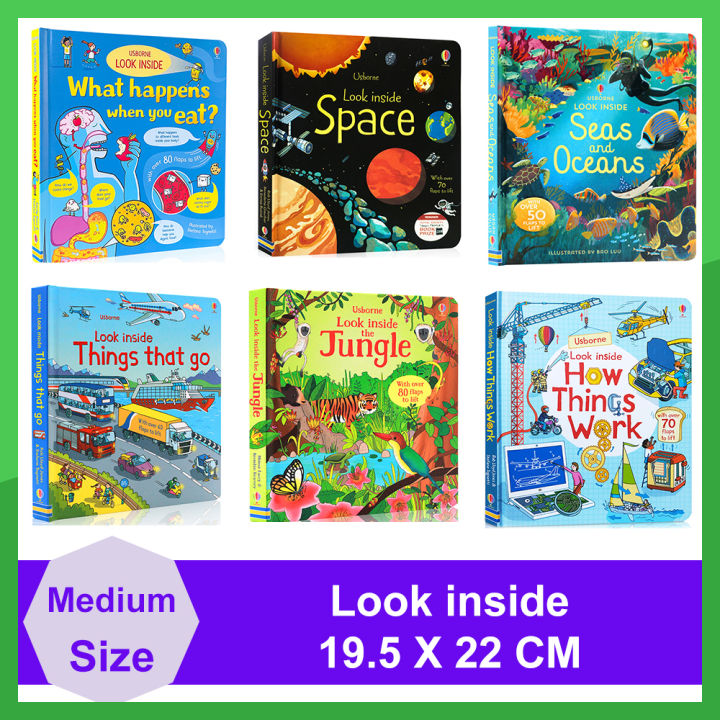 Usborne Look Inside Space Our World Seas and Oceans Things That Go Wild ...