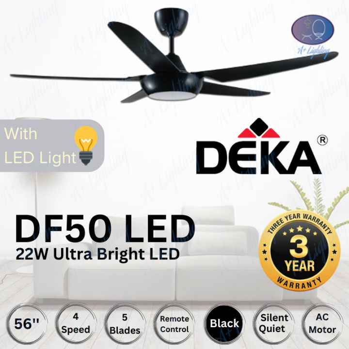 DEKA DF50 CEILING FAN AND LIGHT 5 BLADES 3 COLOR LED LIGHT 22W ULTRA ...