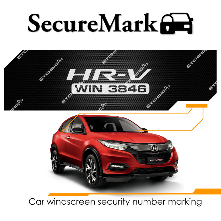 Honda HR-V HRV badge logo SecureMark car security marking sand blasting ...
