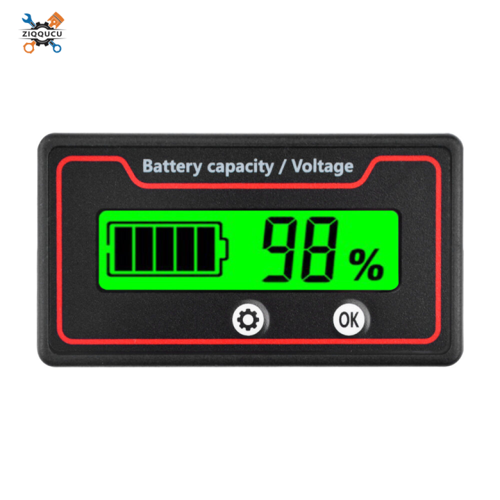Ziqqucu Battery Capacity Monitor 9-120v Battery Meter 12v 24v 48v ...