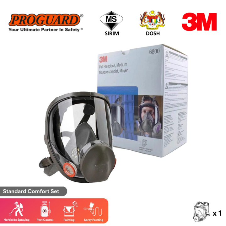 3M 6800 Full Face Reusable Respirator Multi Gas Mask SIRIM DOSH ...