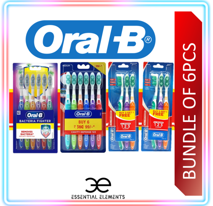 ORAL B [BUNDLE OF 6PCS] TOOTHBRUSH Oral-B All Rounder 123 Clean ...