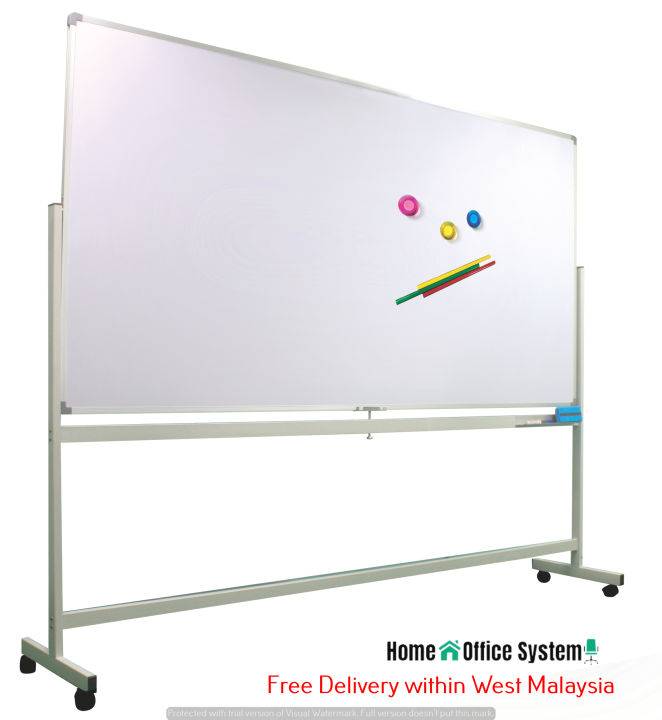 Double Sided Magnetic Whiteboard / Papan Putih/ White Board With Mobile ...