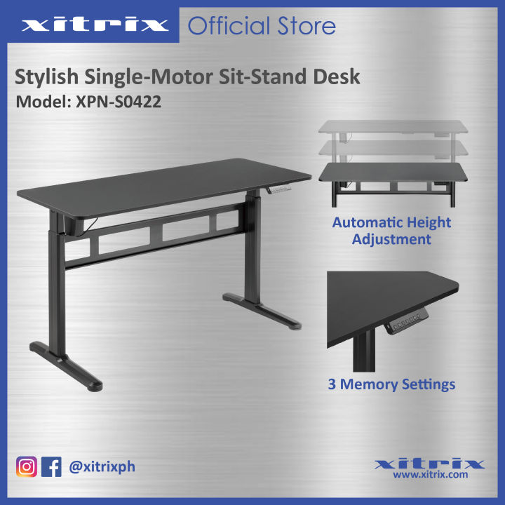 Xitrix S0422 Height Adjustable Single-Motor Sit-Stand Premium Ergonomic ...
