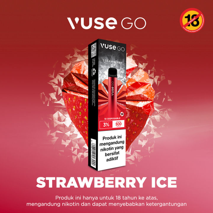 Vape VUSE GO 500 Rasa Strawberry Ice 3% | Lazada Indonesia