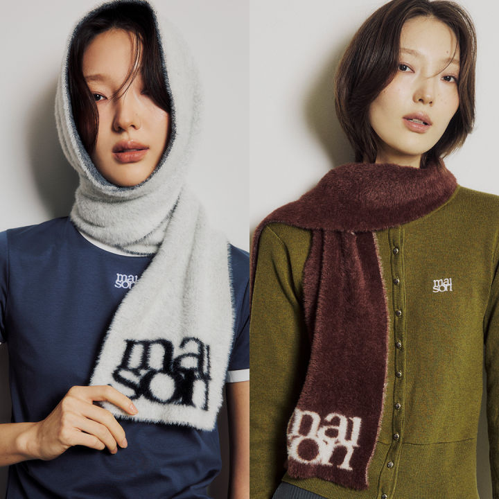 maison KEEPS | Dual Logo Knitted Scarf | ผ้าพันคอ | Lazada.co.th