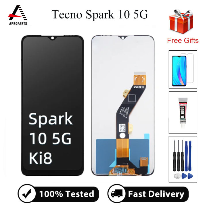 100% Tested For Tecno Spark 10 10C 5G KI8 LCD Display Touch Screen ...