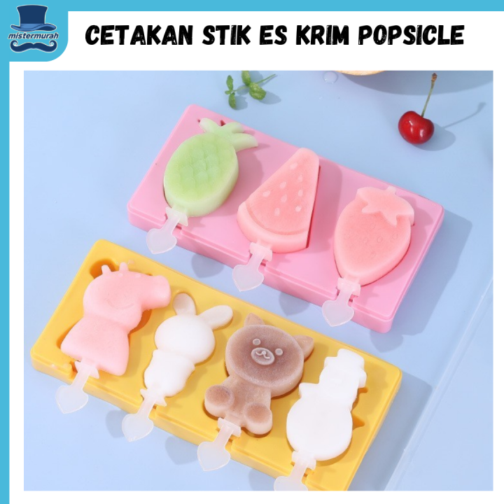 DIY Cetakan Stik Es Krim Popsicle Coklat Silikon BPA Free / Puding Mold ...