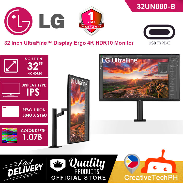 NEW LG 32UN880-B 32 Inch UltraFine™ Display Ergo 4K HDR10 Monitor USB Type-C | Lazada PH