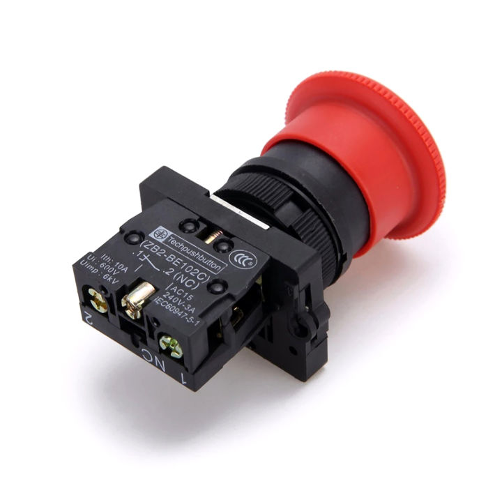 Industrial Red Head Emergency Stop Switch 22mm Rotating Hole Mounting ...