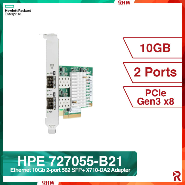 727055-B21 HPE Ethernet 10Gb 2-port SFP+ X710-DA2 Adapter SFP Network ...