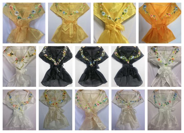 Modern Filipiniana : Kimono Wrap-style Top Cover Hand Painted Art ...