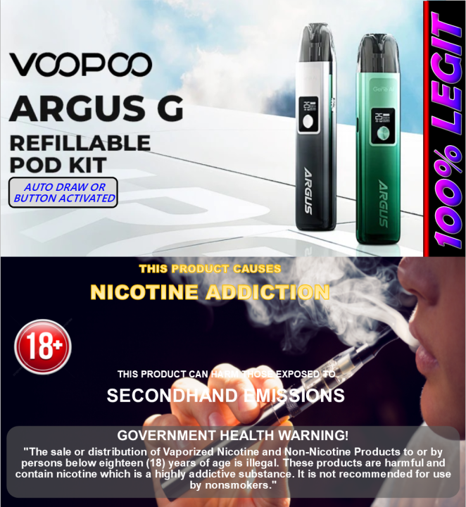 VOOPOO Argus G Pod System Kit 1000mAh 2ml | Lazada PH