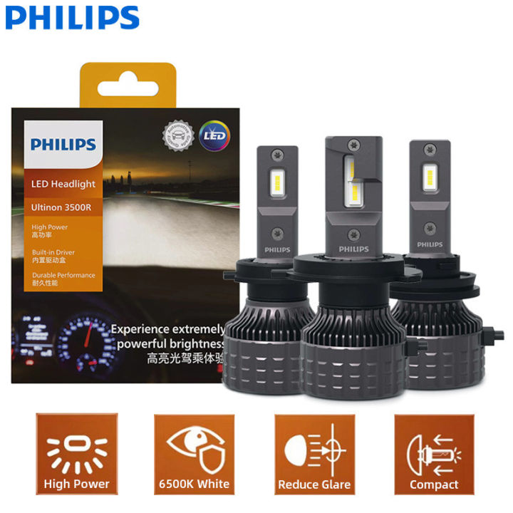 Philips Ultinon 3500R LED H4 H7 H11 HB3 HB4 HIR2 High Power 30W 2600LM Car Headlight 6500K White ...
