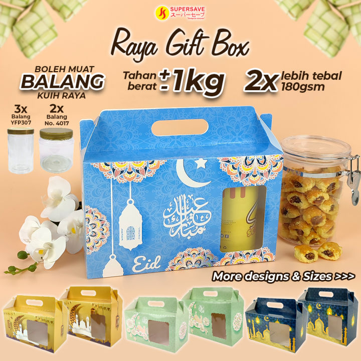 SUPERSAVE Hari Raya Gift Box Window with Handle Kotak Kuih Packaging ...