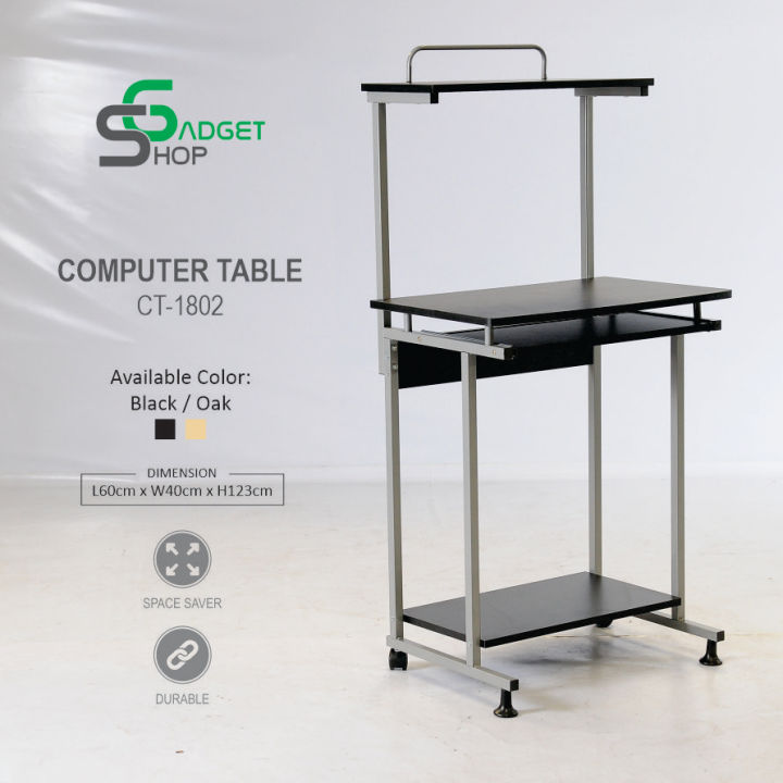 Melamine Computer Table with tower and keyboard Tray on caster wheel ...