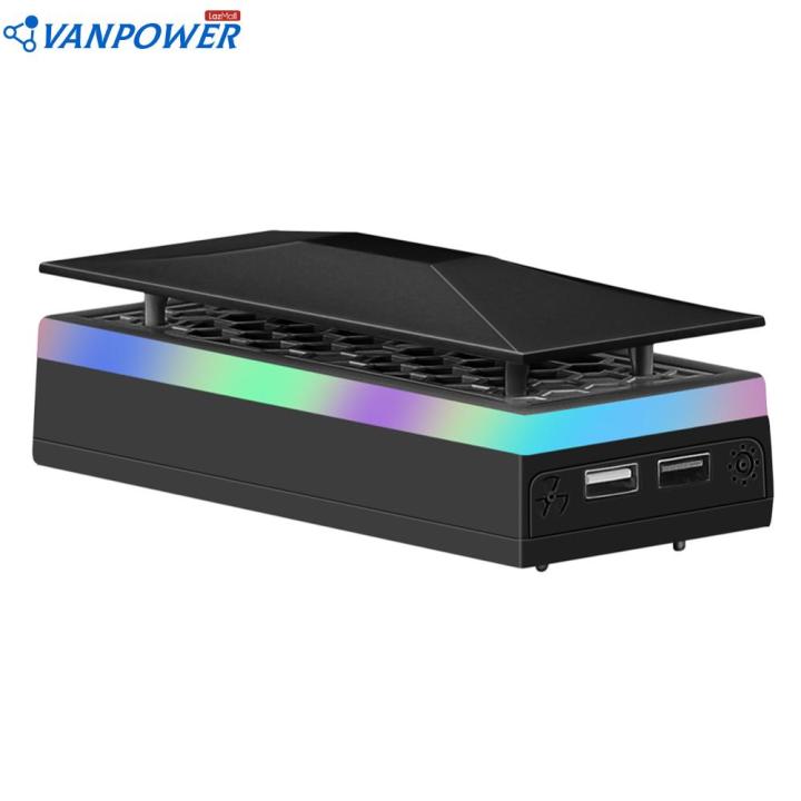 External Cooler Fan 7 RGB LED Light Modes Top Cooling Fan System ...