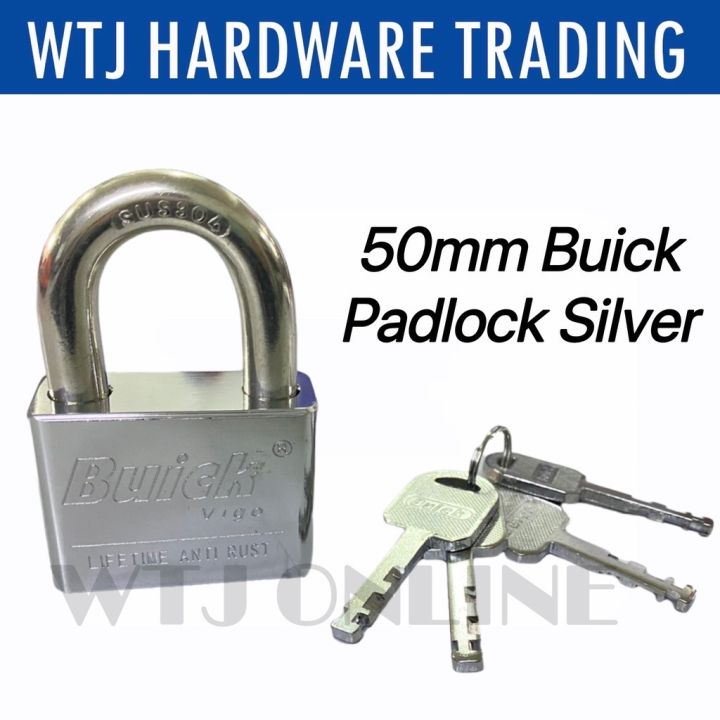 HEAVY DUTY BUICK Padlock-SILVER 50MM / anti cut Lock /House lock Mangga ...
