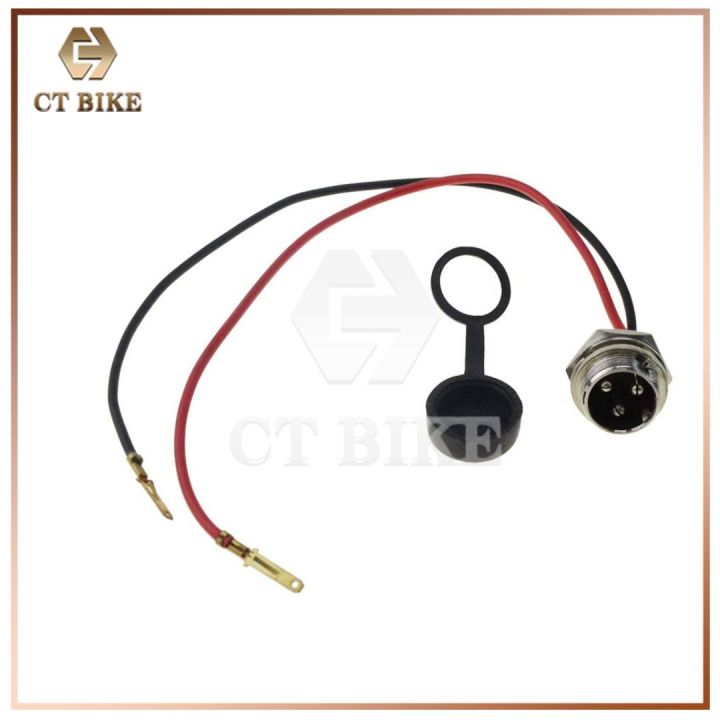 3 Pin 3 Hole Connector 2 Wire With Cover Charging Port For Pocket Bike ...