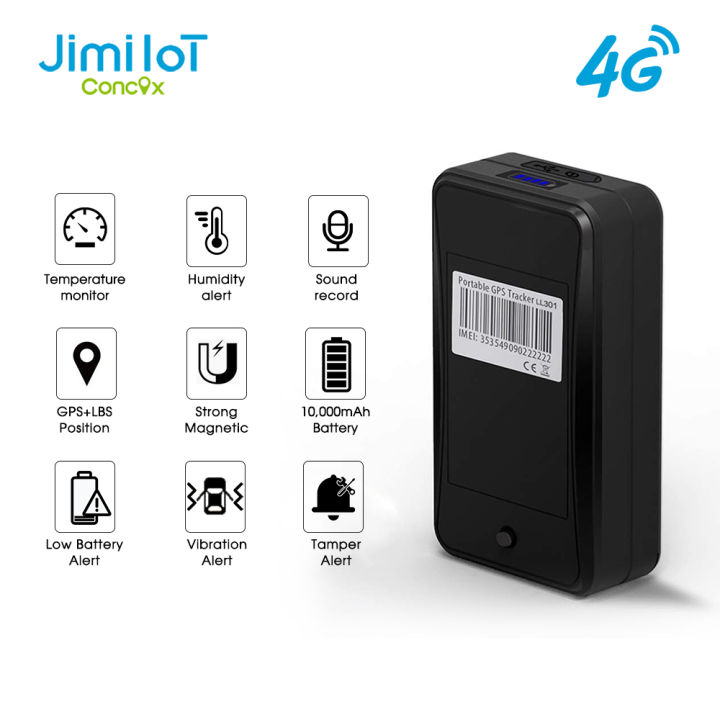 Jimi 4G LTE Cat 1 Asset GNSS Tracker LL301 Remote Sound Monitor Temper Alert GPS Locator ...