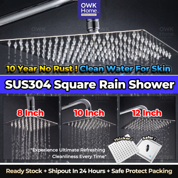 SUS304 Stainless Steel Rainfall Shower Head | Anti Rust Shower Head ...