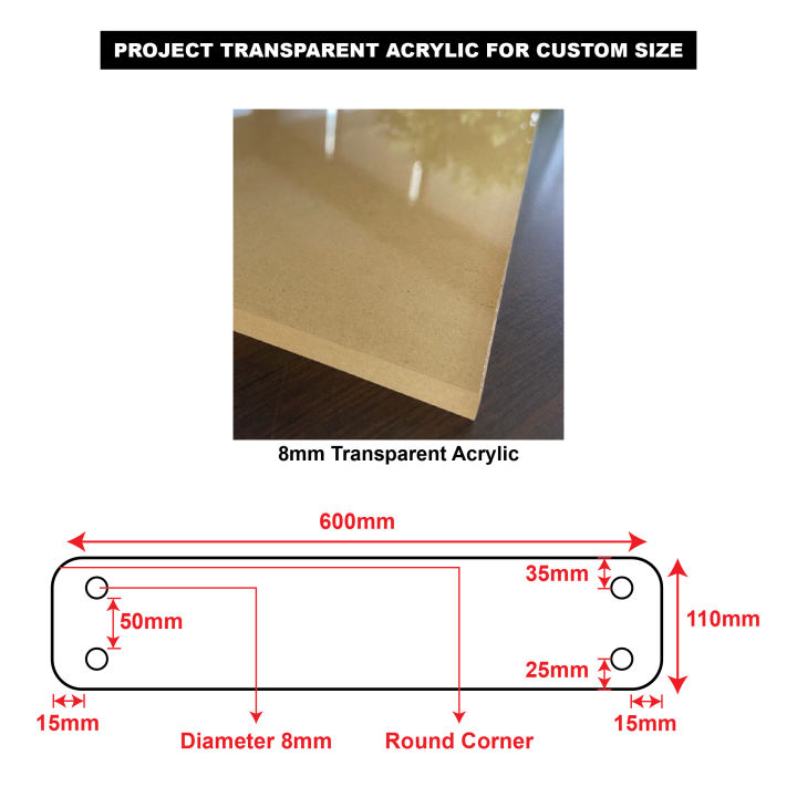 8mm THICKNESS DIY TRANSPARENT ACRYLIC SHEET (DIY PROJECT FOR CUSTOM ...
