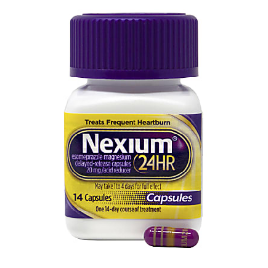 Nexium 24HR Frequent Heartburn Relief 20mg Acid Reducer (14 Capsules ...