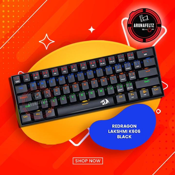 REDRAGON LAKSHMI K606 61% KEYS - BLACK MECHANICAL KEYBOARD | Lazada PH