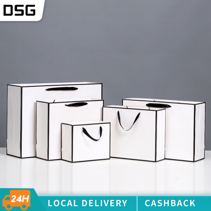DSG White Kraft Paper Bag Hand Bag Packaging Shopping Gift Bag High-End ...