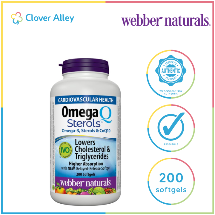Webber Naturals Omega-3 & CoQ10 with Plant Sterols, 200 softgels (10/ ...