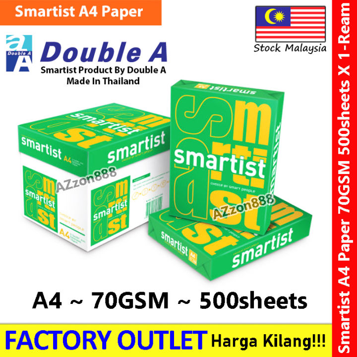 Smartist A4 Paper 70GSM 500sheets By Double A Product #KertasA4 # ...