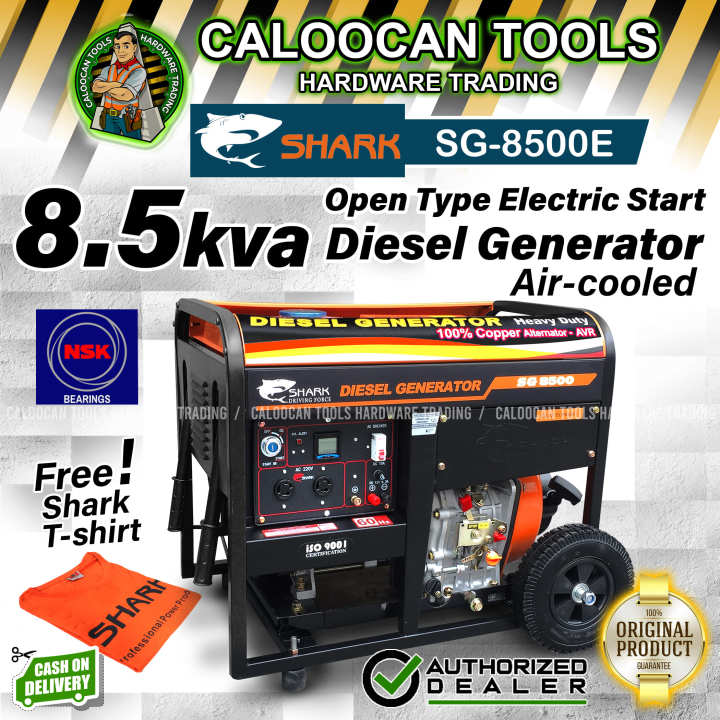 SHARK Open Type Electric Start Air-Cooled Diesel Generator Set (3.8KVA ...