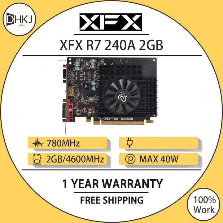 USED XFX R7 240 240A 2GB Graphics Cards AMD GPU Radeon R7 240 2G Video ...