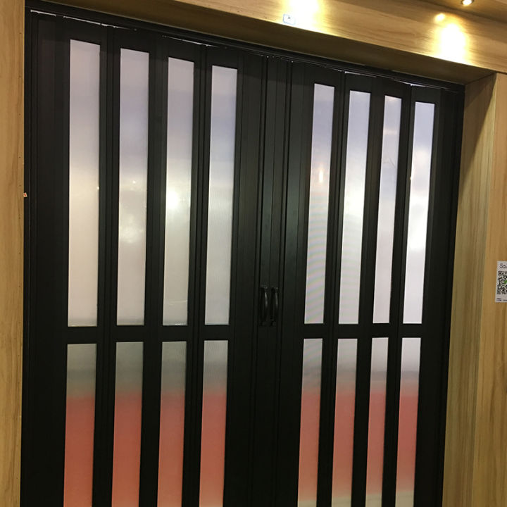 PVC folding door sliding indoor household partition trackless kitchen ...
