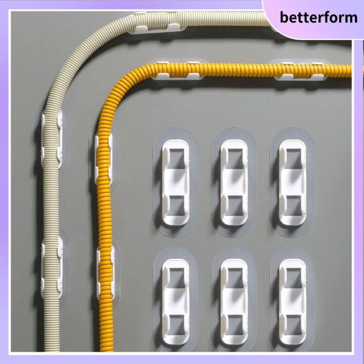 BETTERFORM 5pcs Self-adhesive Pipe Clamp Hooks Plastic Cable Clips ...