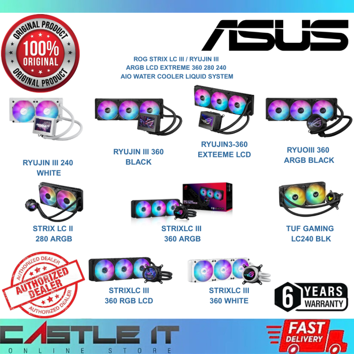 Asus ROG Strix LC III / Ryujin III ARGB LCD Extreme 360 280 240 AIO ...