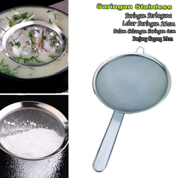 Saringan / Saringan Stainless / Saringan Serbaguna / 22*6cm | Lazada ...