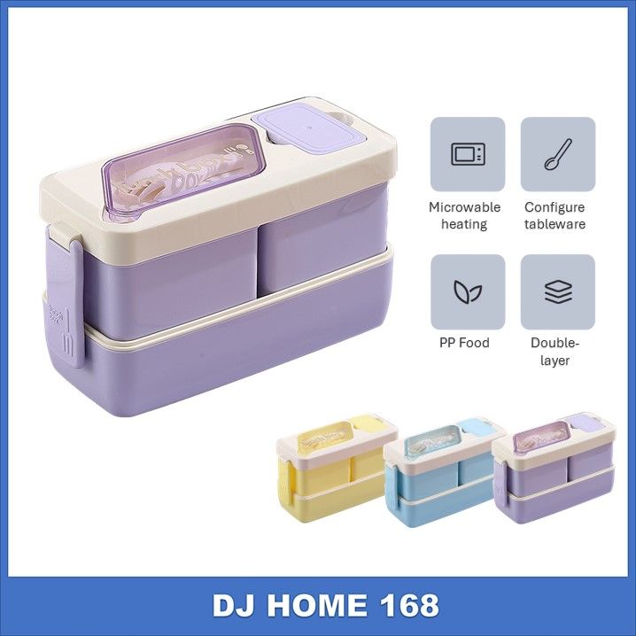 Lunch Box 2 Tingkat Kotak Makan Susun Kapasitas 1200ml | Lazada Indonesia